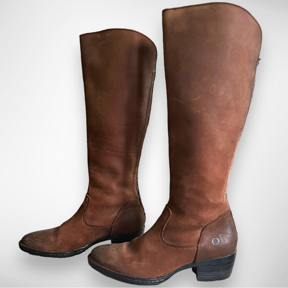 Born | Shoes | Born Bitsy Brown Leather Knee High Boots Size 8 Euc ...